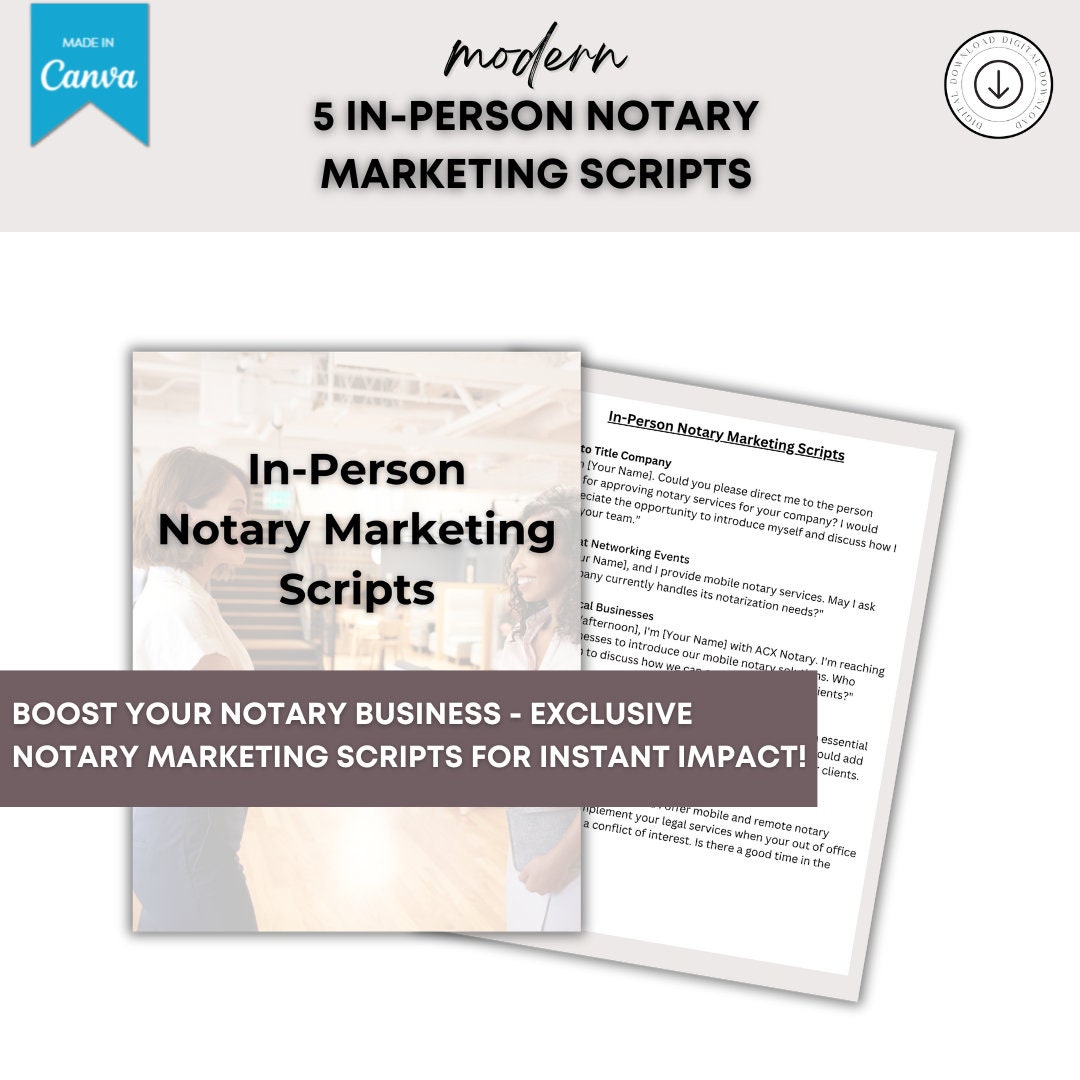 Notary Marketing Scripts | in Person Notary Signing Agent Scripts ...