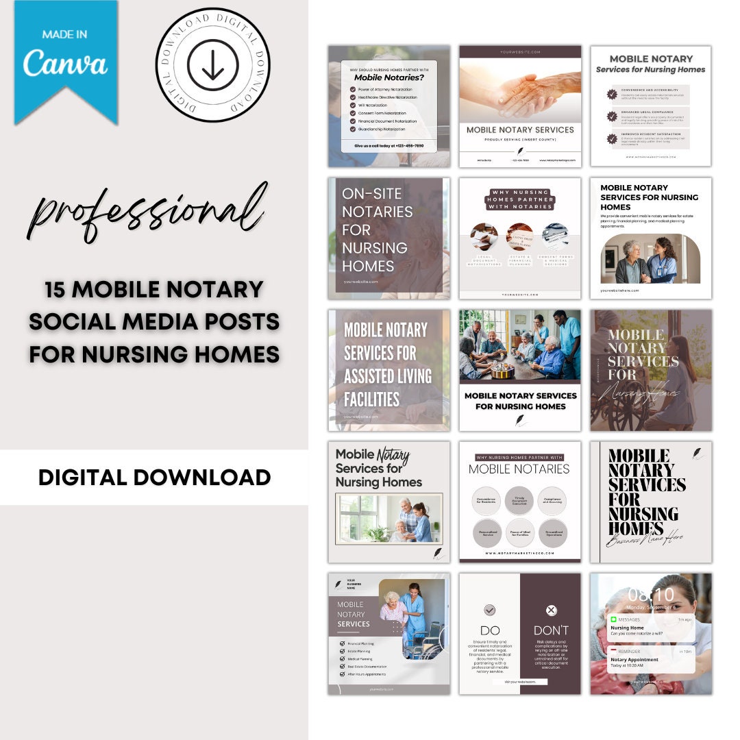 15 Mobile Notary Social Media Posts for Nursing Homes | Notary Insta ...