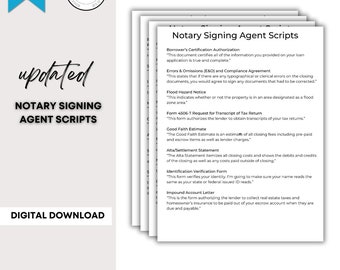 Notary Loan Signing Agent Scripts Notary Scripts Loan Signing Agent ...