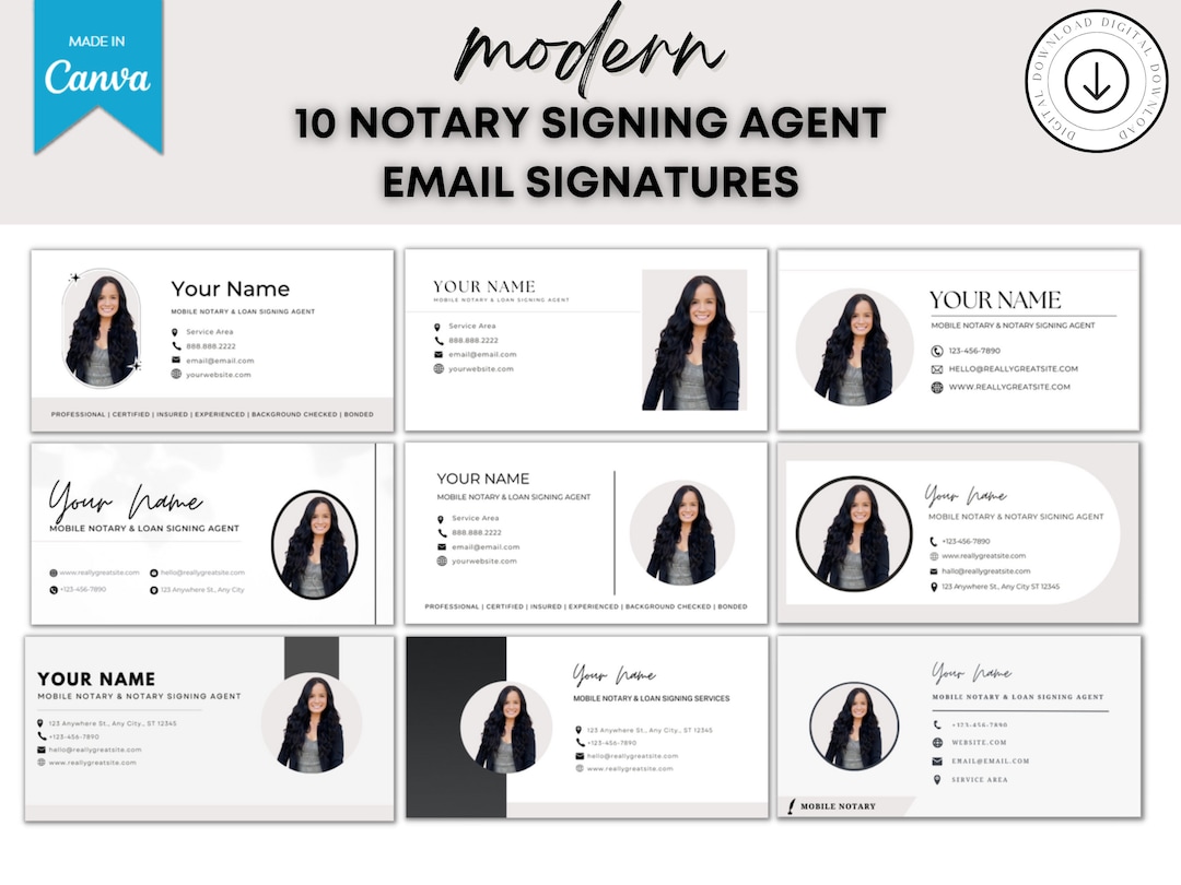 10 Notary Email Signatures Signing Agent Email Signature - Etsy