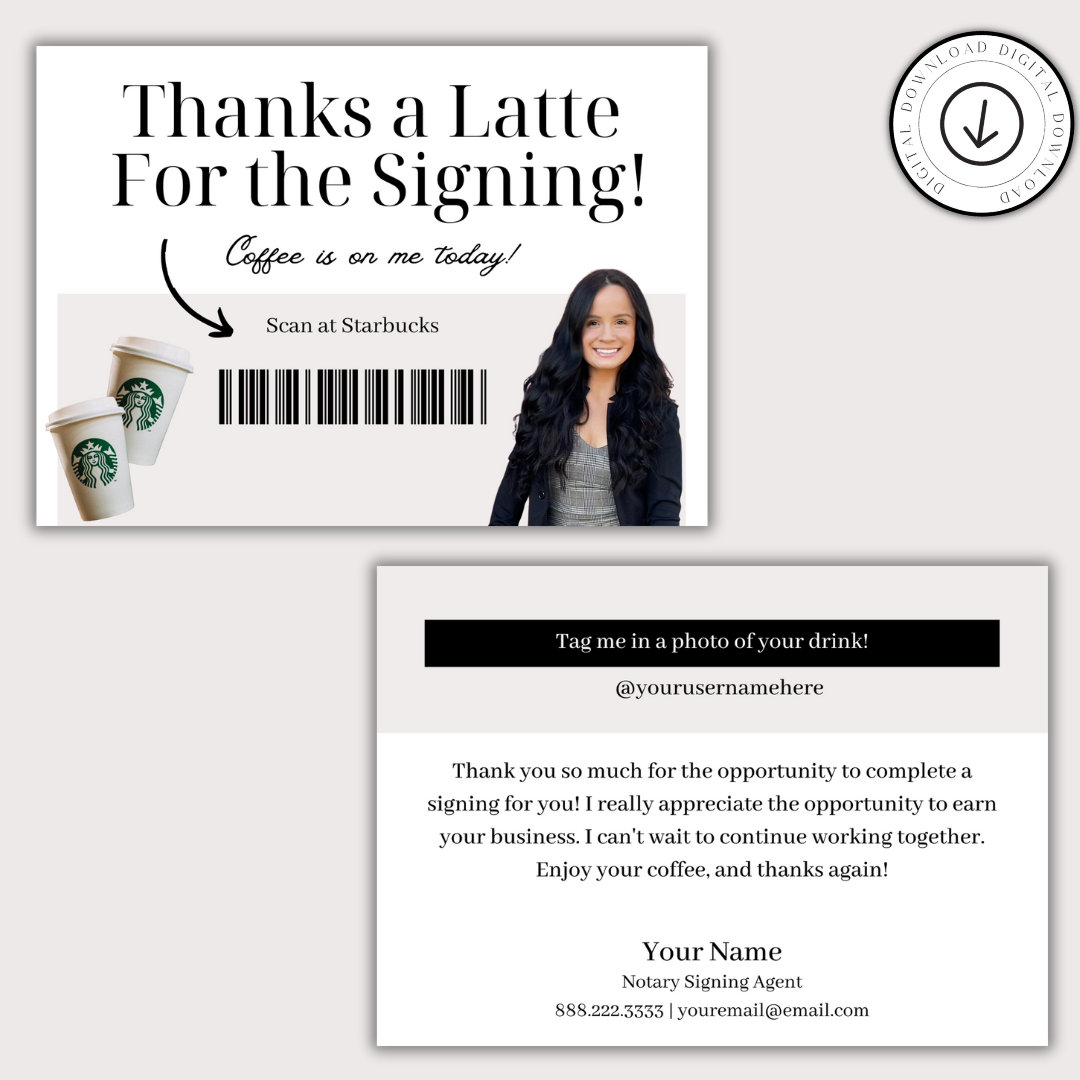 Signing Agent Thank You | Thank You Postcard | Notary Thank You ...