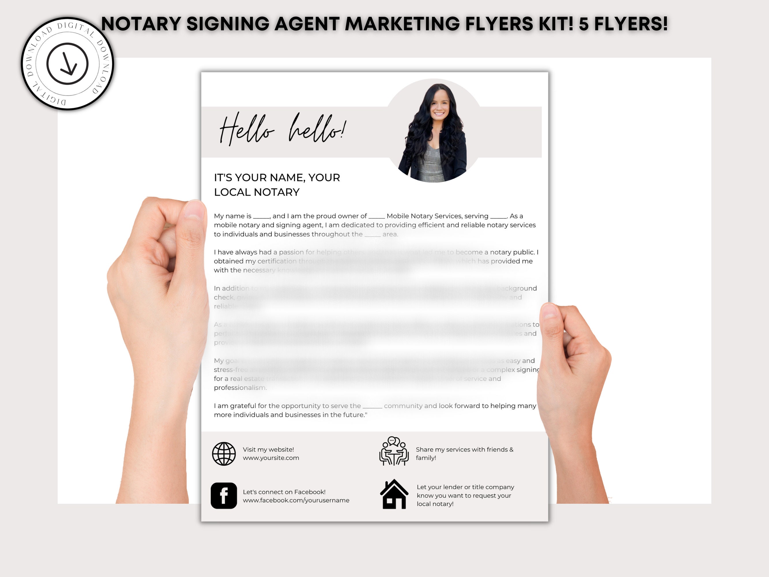 Notary Marketing Flyers 5 Signing Agent Flyers Notary - Etsy
