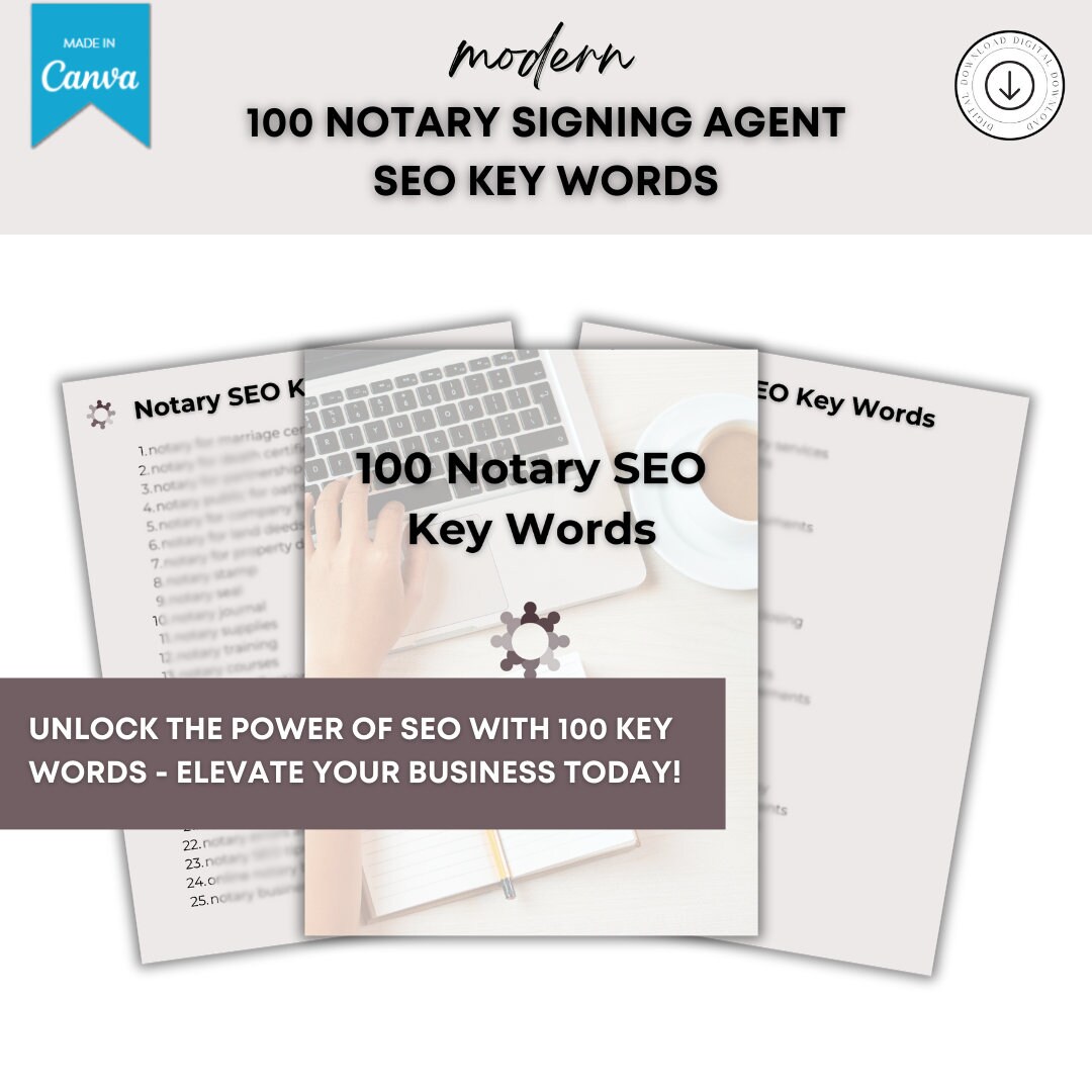 Notary Marketing SEO Key Words | 100 Notary Signing Agent SEO Key Words ...