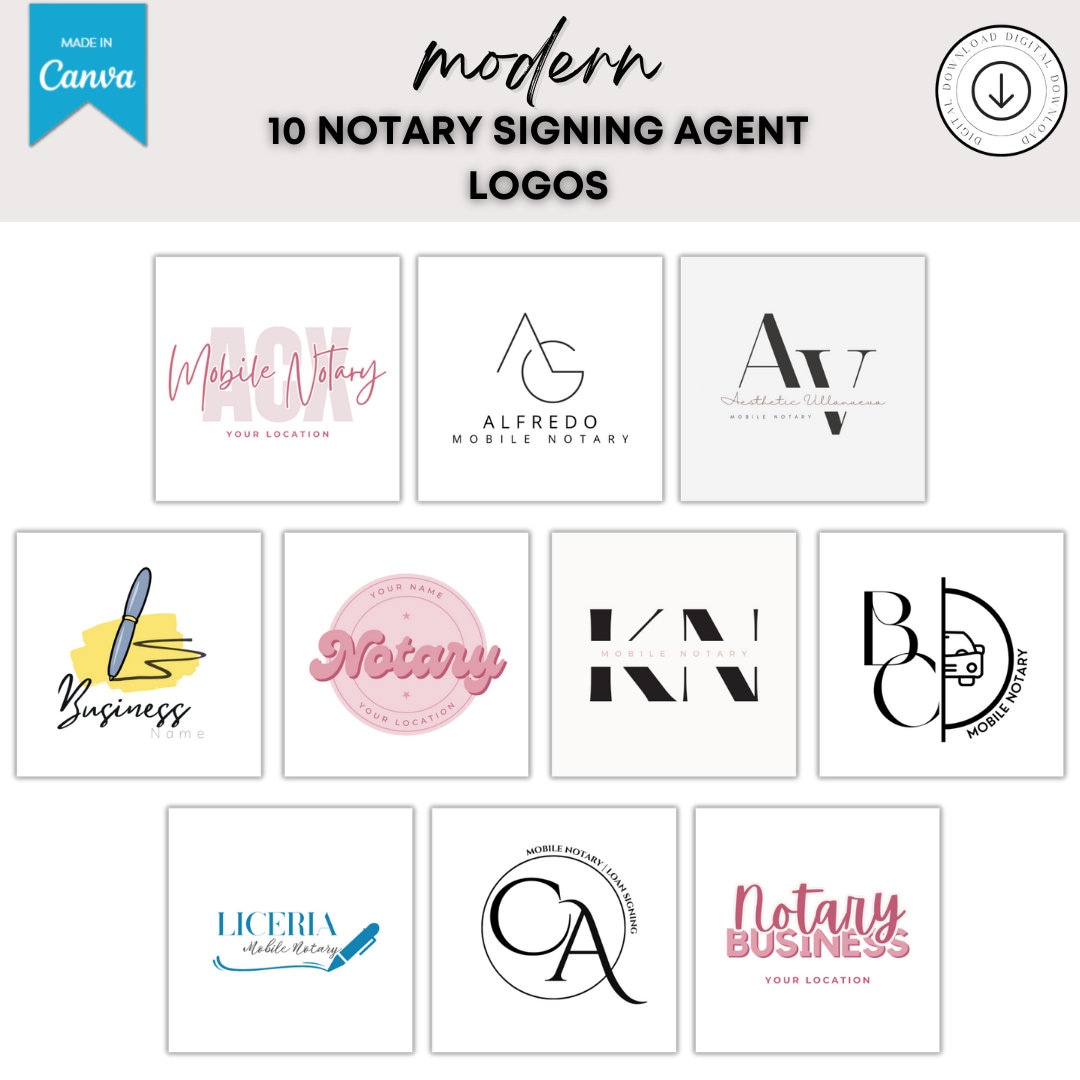 10 Notary Business Logos | Signing Agent Logos | Notary Business Logos ...