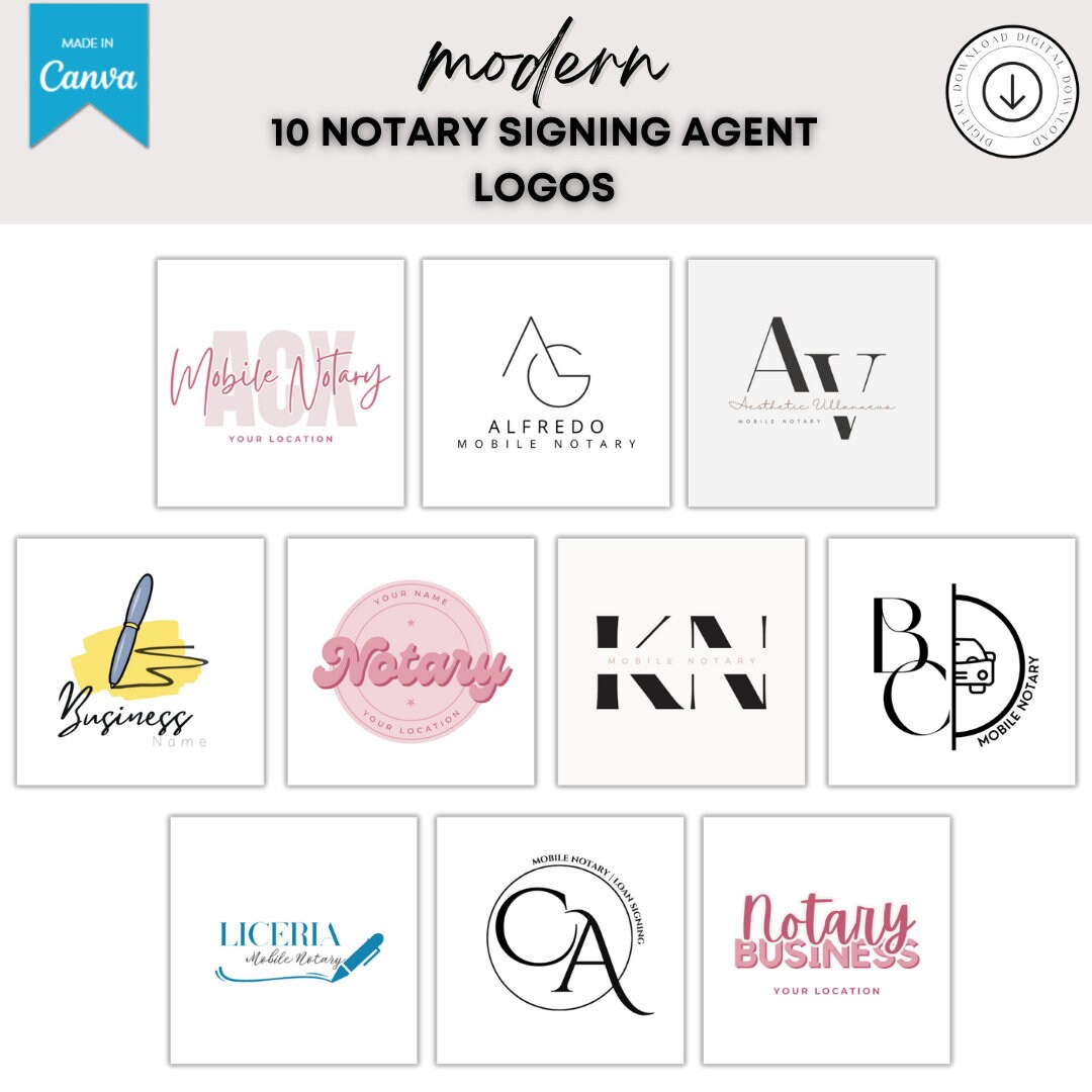 10 Notary Business Logos | Signing Agent Logos | Notary Business Logos ...