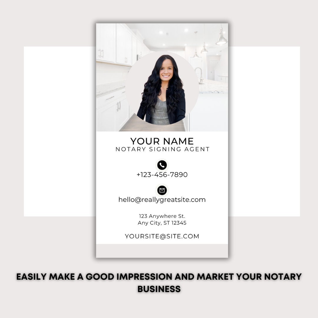 Notary Digital Business Card | Signing Agent Business Card | Notary ...