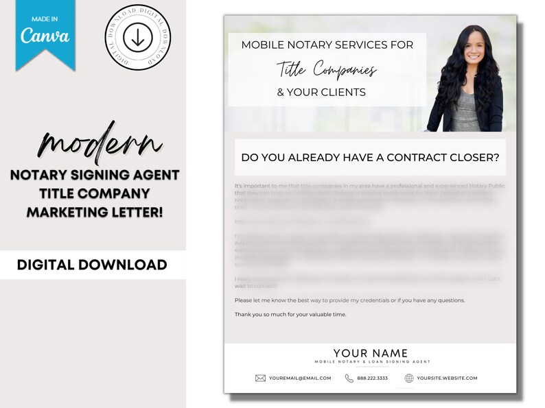 Notary Title Company Letter Loan Signing Agent Market to Title ...