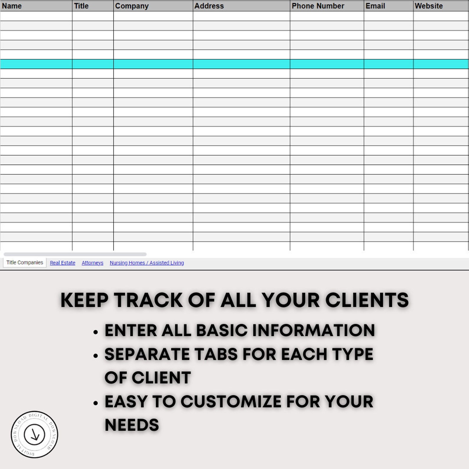 Notary Clients Spreadsheet | Spreadsheet to Track Notary Clients ...