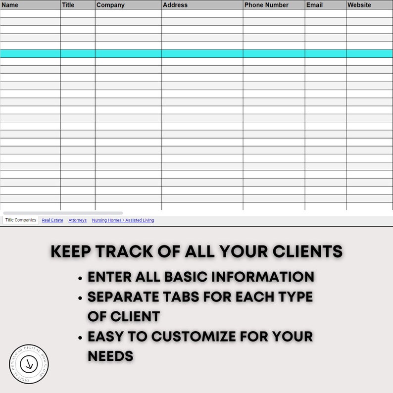 Notary Clients Spreadsheet | Spreadsheet to Track Notary Clients ...