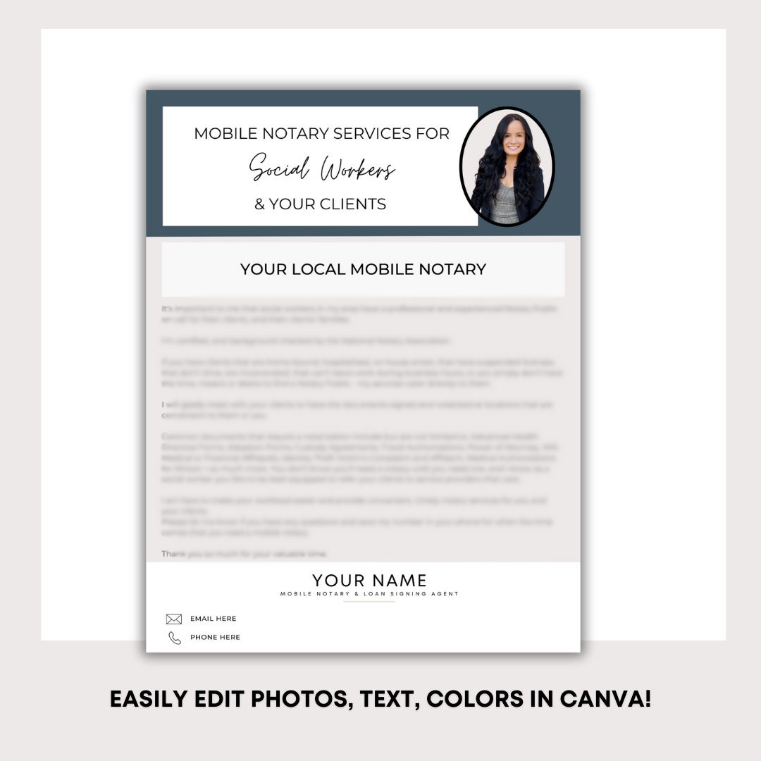 Notary Marketing Letter for Social Workers | Notary Marketing Letter ...