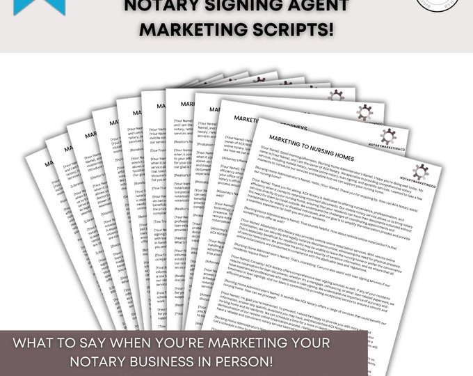 Notary Marketing Scripts 10 Notary Scripts Loan Signing Agent Marketing ...