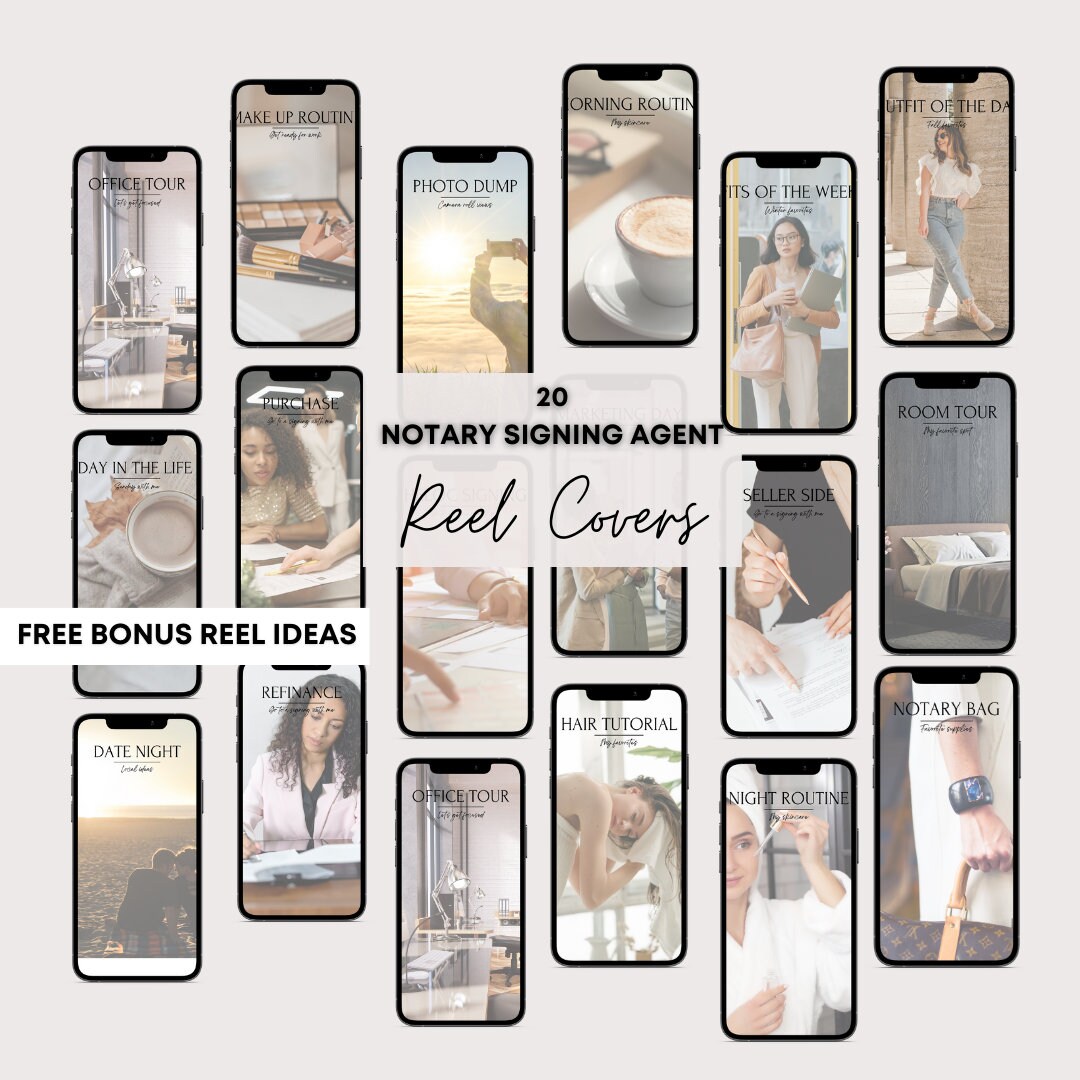 Notary Reel Covers | Instagram Templates, Signing Agent (canva) - Etsy