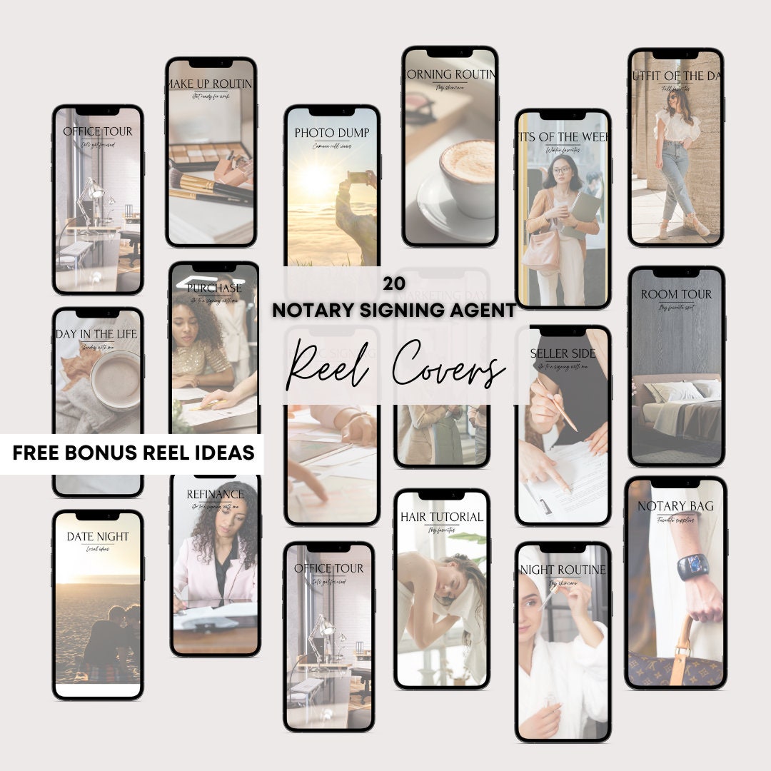 Notary Reel Covers | Instagram Templates, Signing Agent (canva) - Etsy