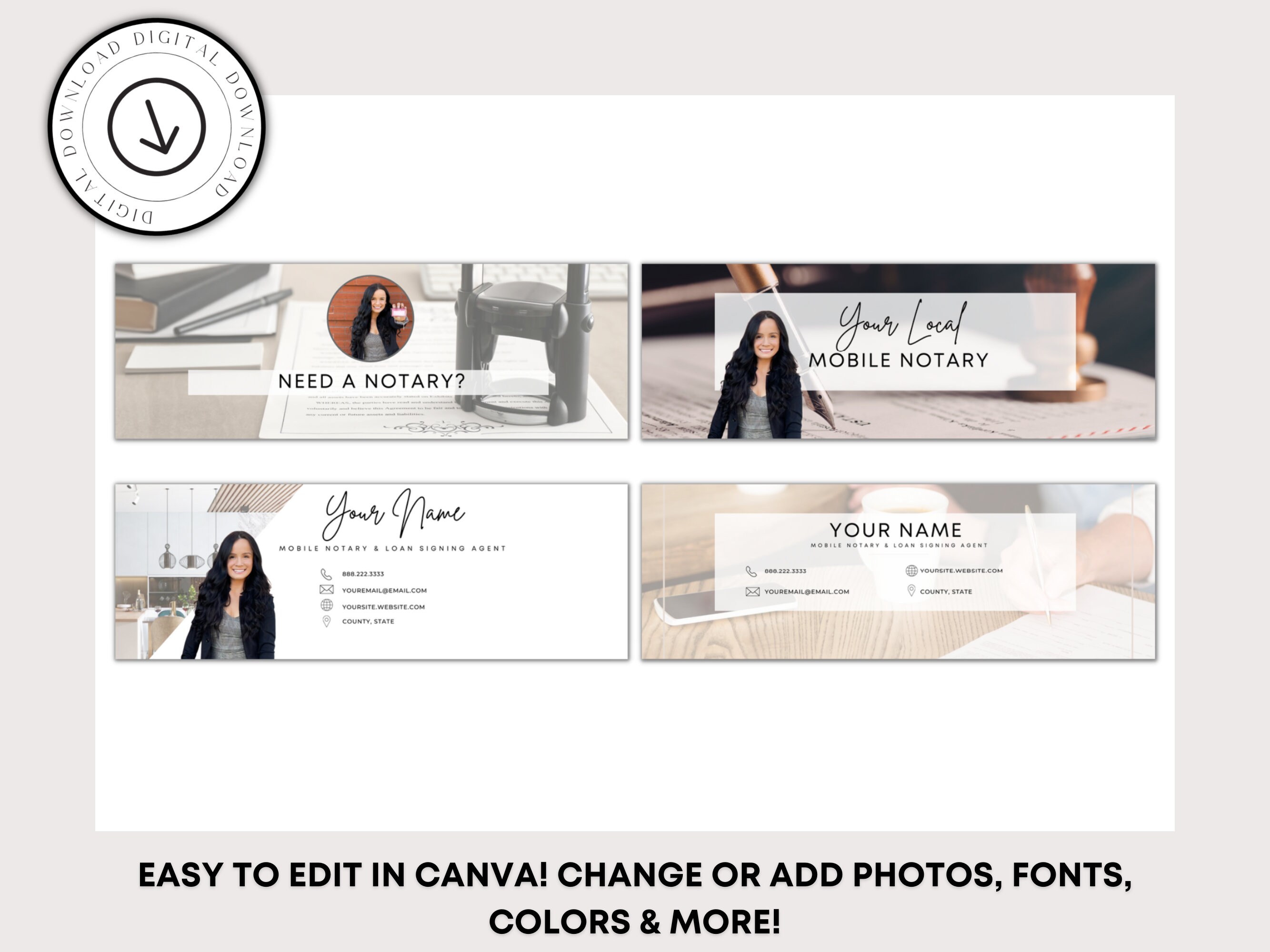 Signing Agent Facebook Cover Banner Notary Marketing - Etsy