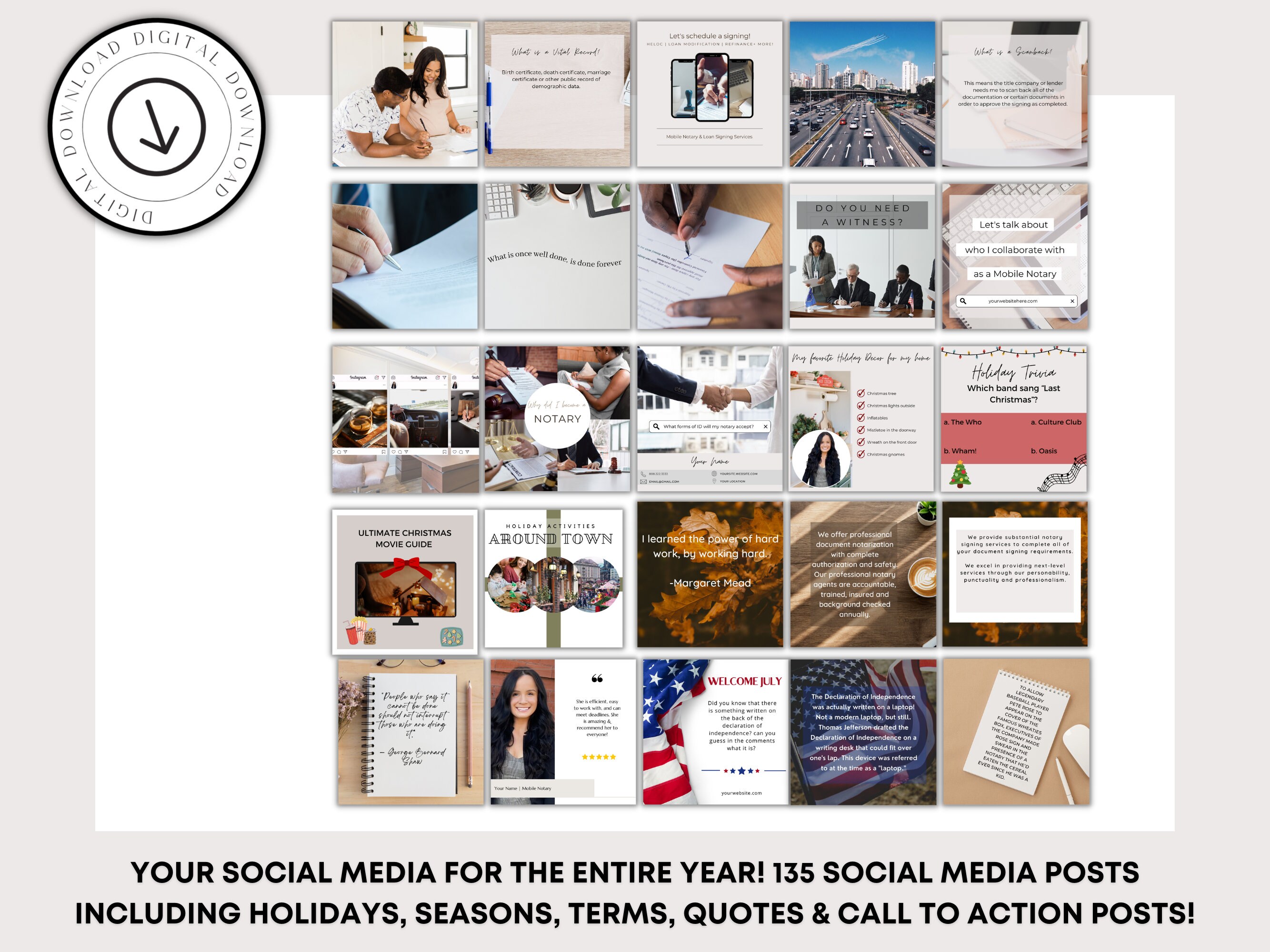 135 Notary Social Media Posts Notary Insta Posts Signing Agent Social ...