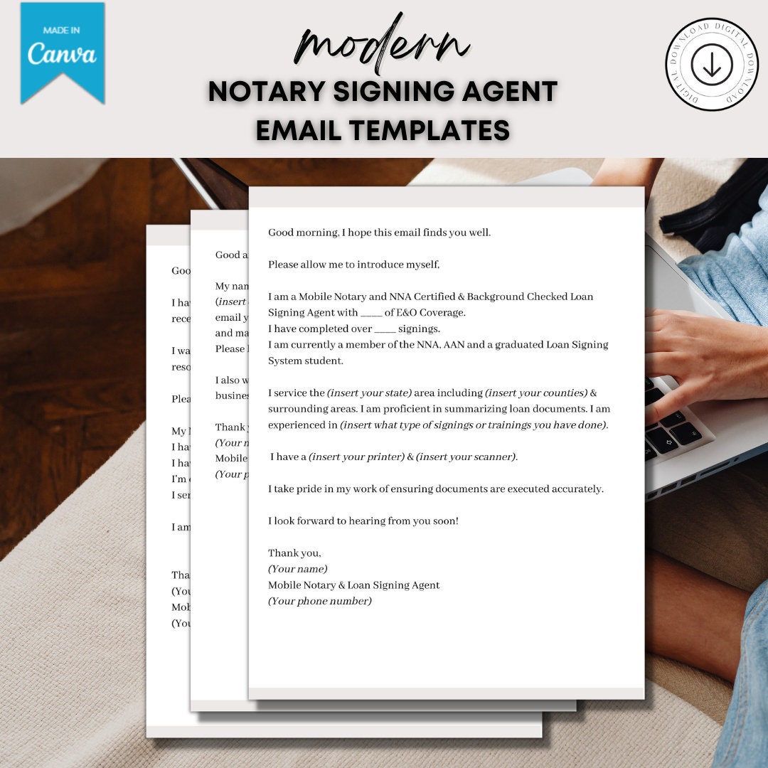 Notary Email Templates | Notary Email Templates | Loan Signing Agent ...