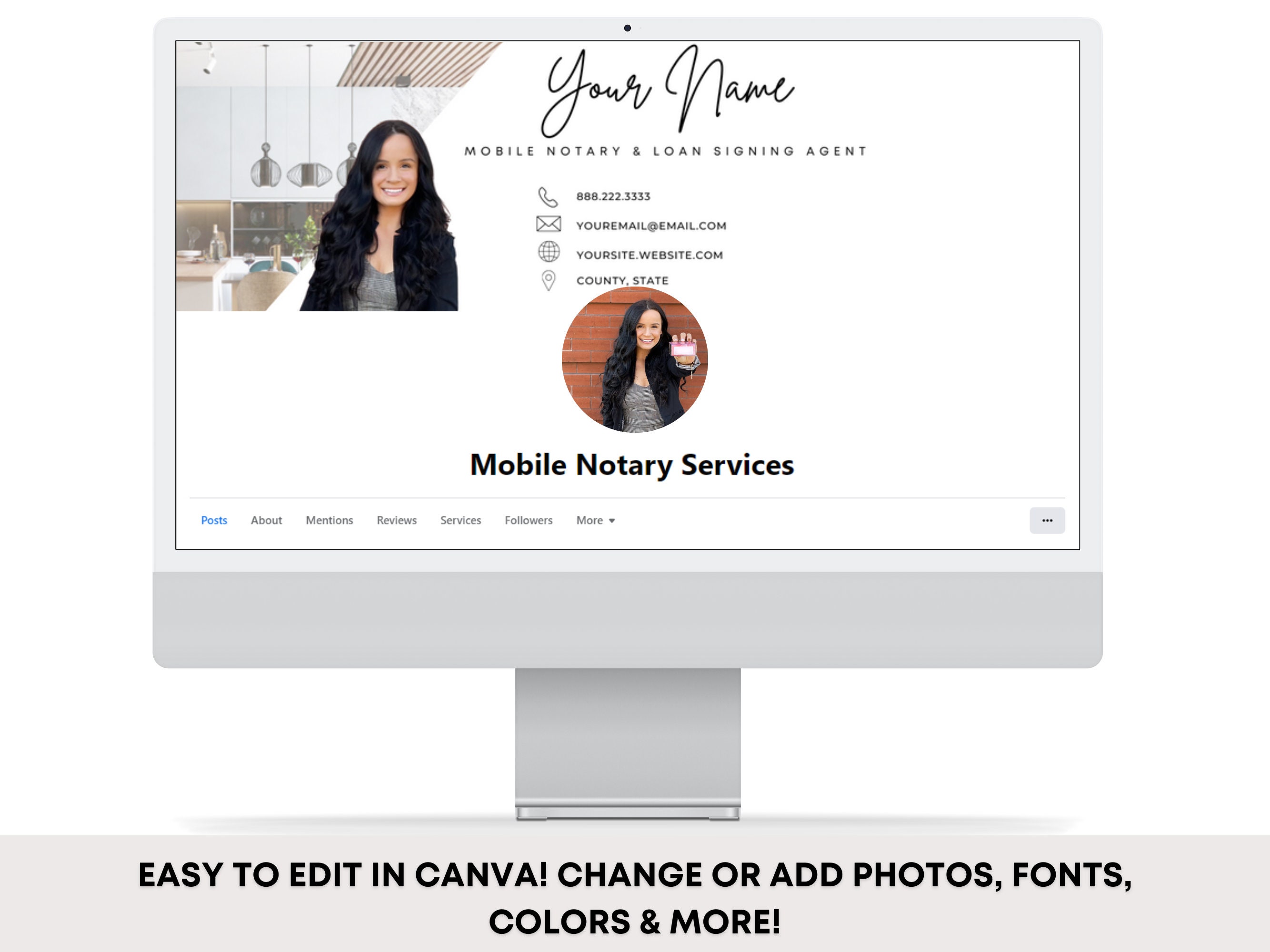 Signing Agent Facebook Cover Banner Notary Marketing - Etsy