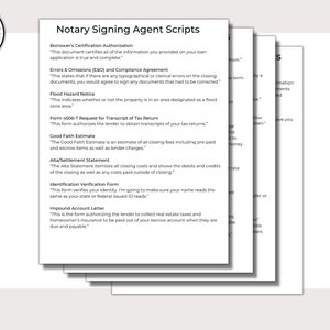 Notary Signing Agent Scripts Notary Scripts Loan Signing Agent Notary ...