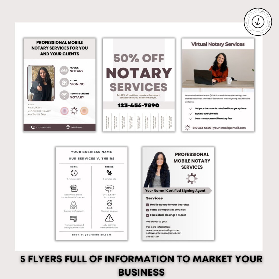 Notary Marketing Flyer Kit | Notary Flyer Kit | Notary Marketing ...
