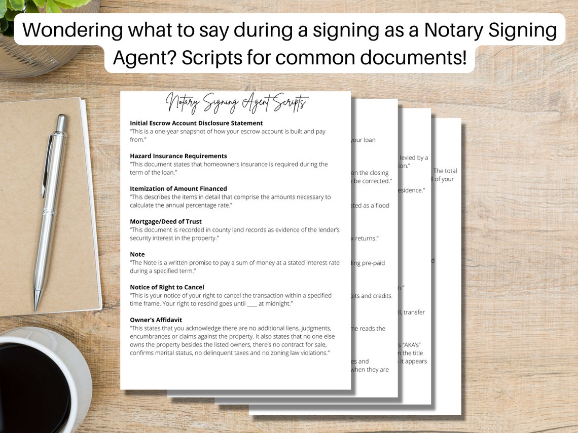Signing Agent Scripts Notary Scripts Loan Signing Agent - Etsy Signing Agent Scripts Notary Scripts Loan Signing Agent - Etsy