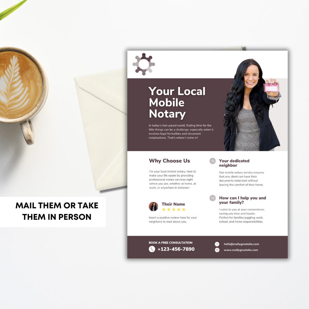 Mobile Notary Marketing Flyer | Market Your Notary Services | Notary ...