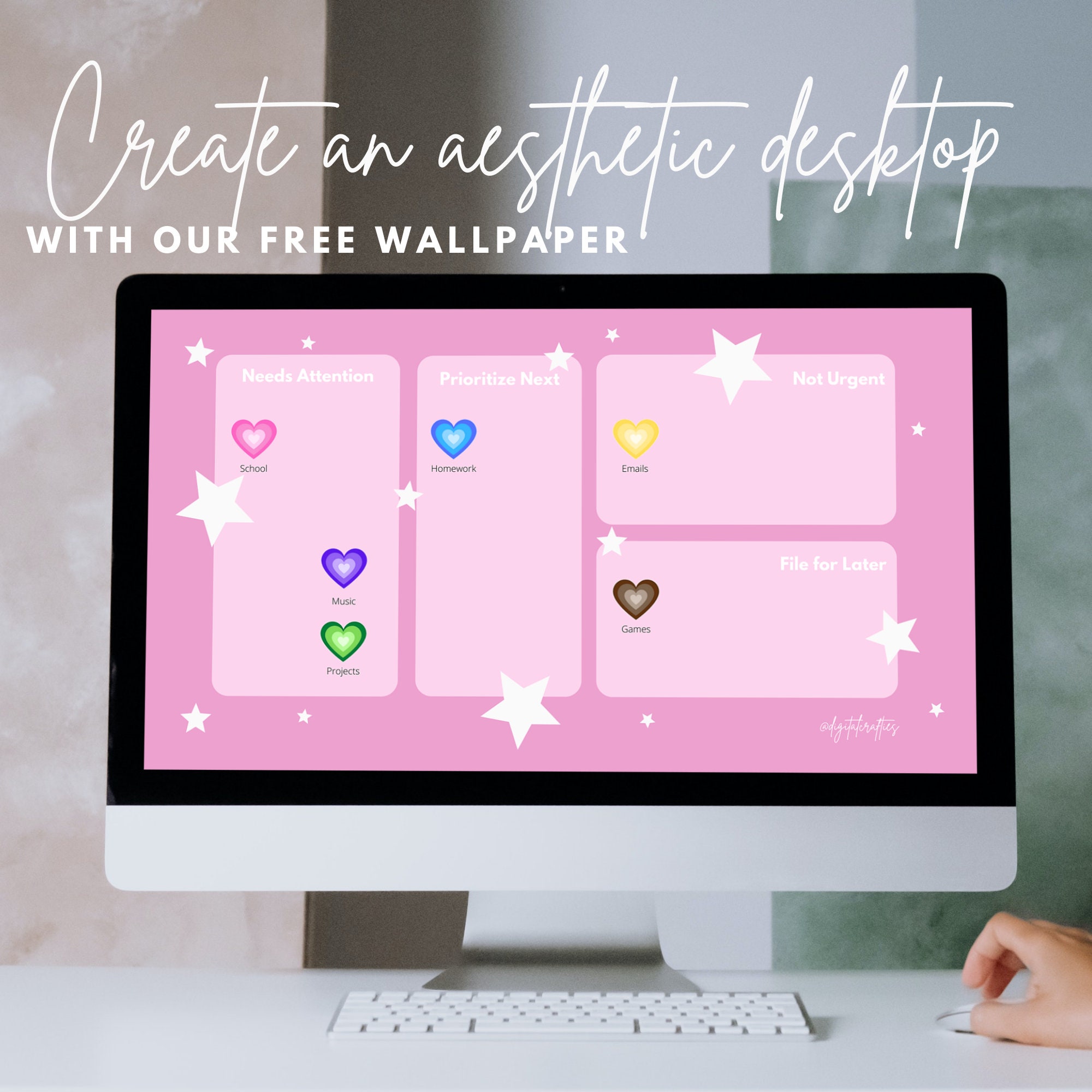 10 Y2K Heart Inspired Desktop Icon Folders Set for Mac and Windows ...