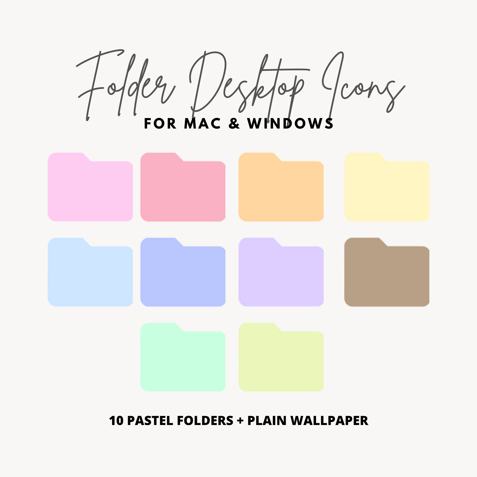 10 Pastel Desktop Icon Folders Set for Mac and Windows Free - Etsy