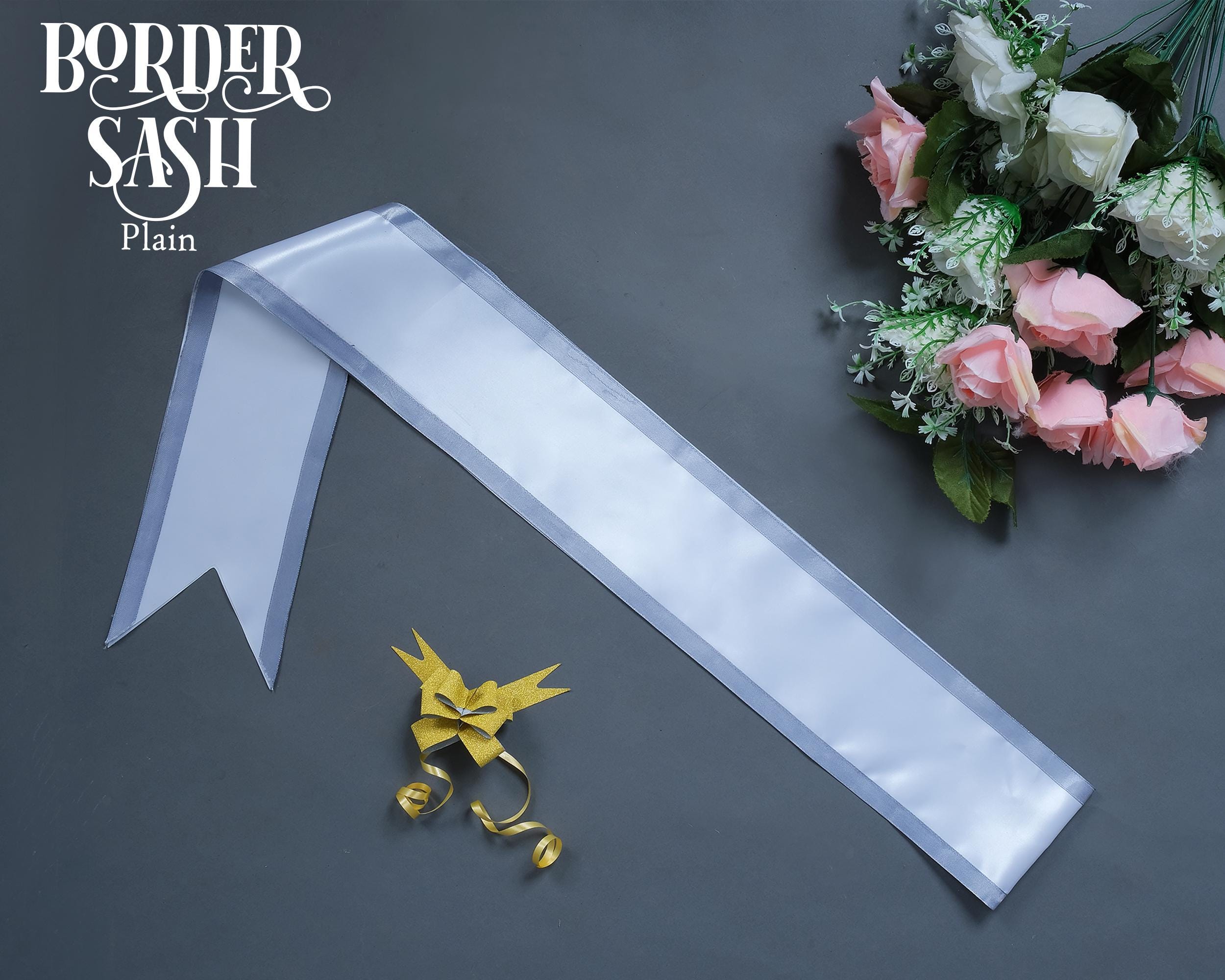 Blank Sash Ribbon Sashes Plain Border Lace Sash Decorate Sash Satin ...