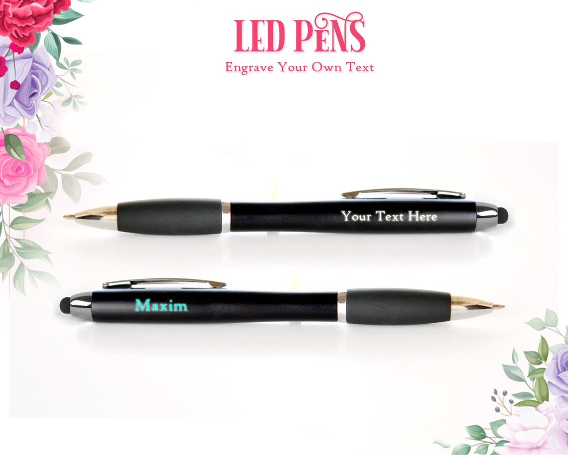 Personalized LED Pen Customized LED Pens With Stylus Custom - Etsy
