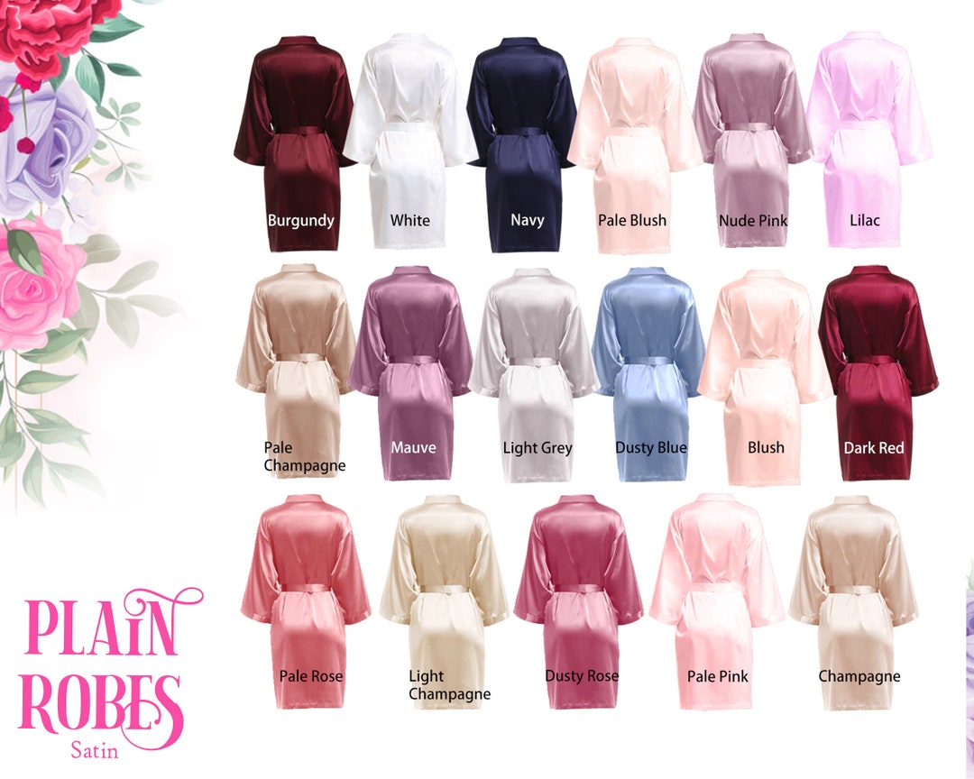 Blank Satin Robes Plain Satin Robes Bridal Robes Set Wedding Robes Set ...