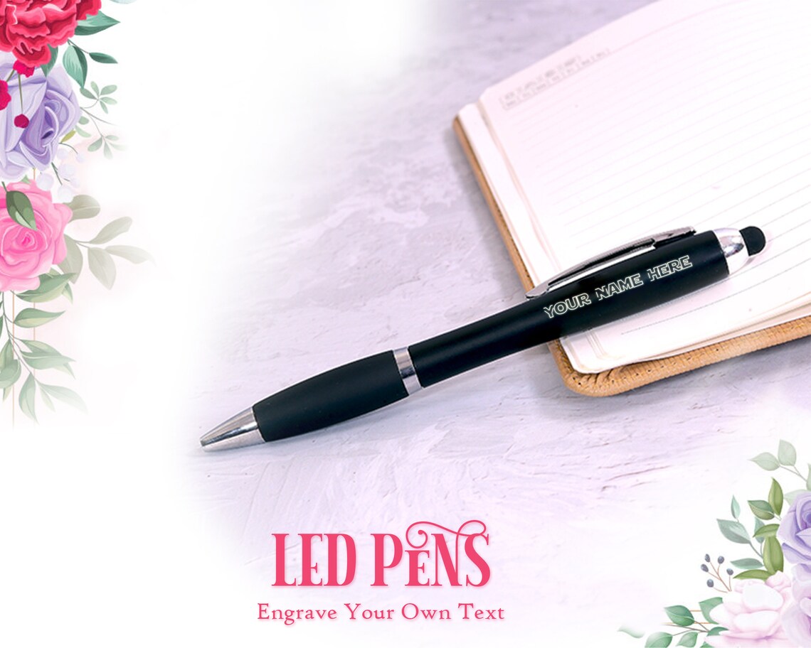 Personalized LED Pen Customized LED Pens With Stylus Custom - Etsy