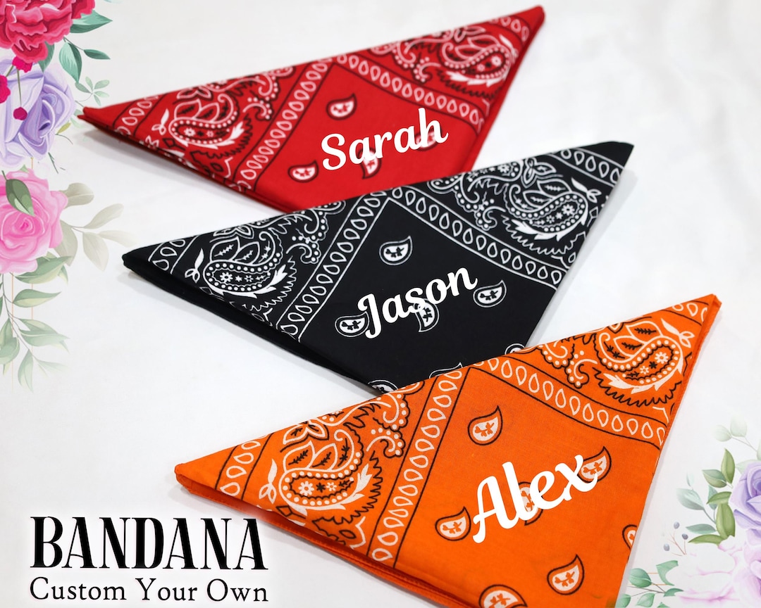 Customized Bandana 100% Cotton Scarf Bandana Custom Bandana Red Black ...