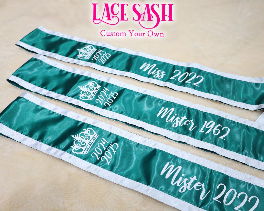 Personalized Lace Sash Custom Boarder Lace Sash Birthday Party Lace ...