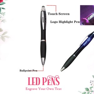 Personalized LED Pen Customized LED Pens With Stylus Custom Name Pens ...