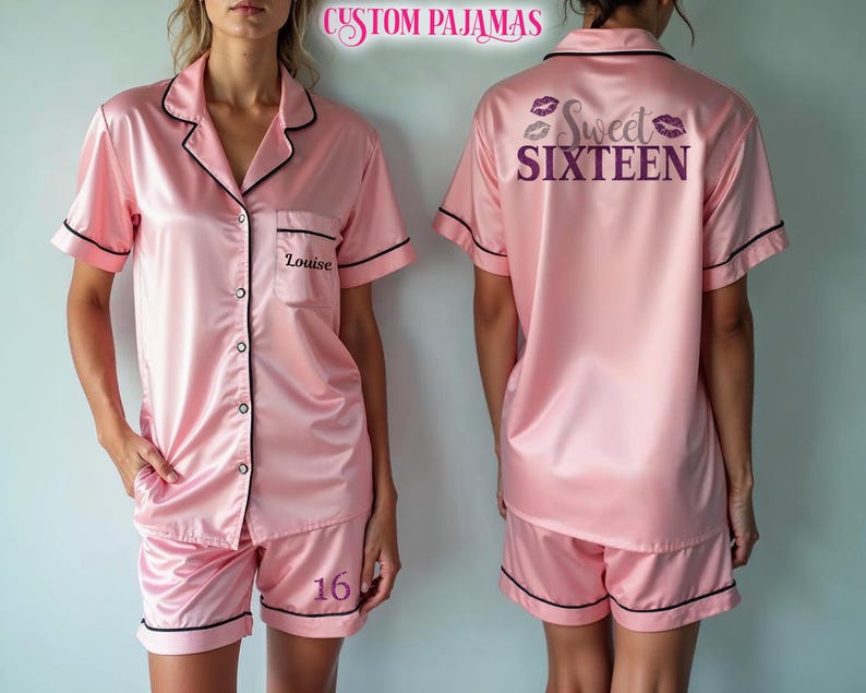 Personalized My Birthday Pajama Set She's 16 Bitches Pjs Set 19th ...