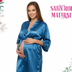 Customize Satin Maternity Robe | Pregnancy & Nursing Robe | Bridal and ...