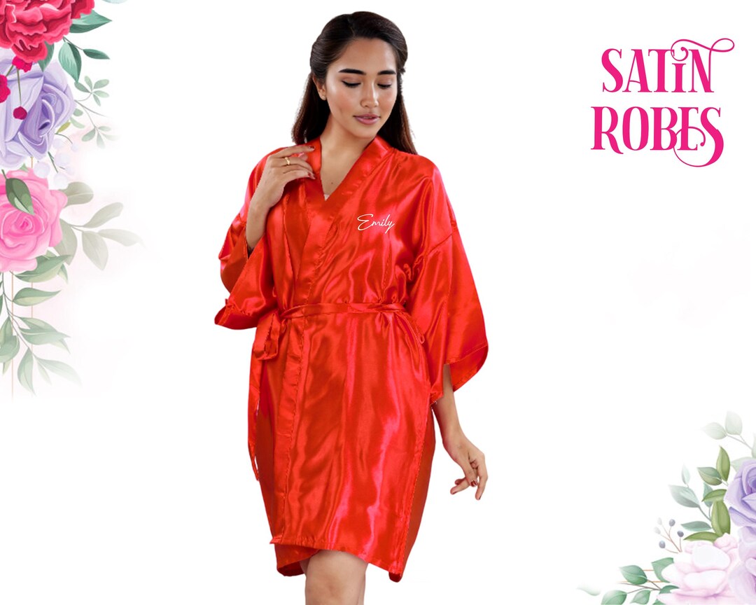 Custom Plus Size Robes - Bride to Be Robe - Bridesmaid Satin Robes ...