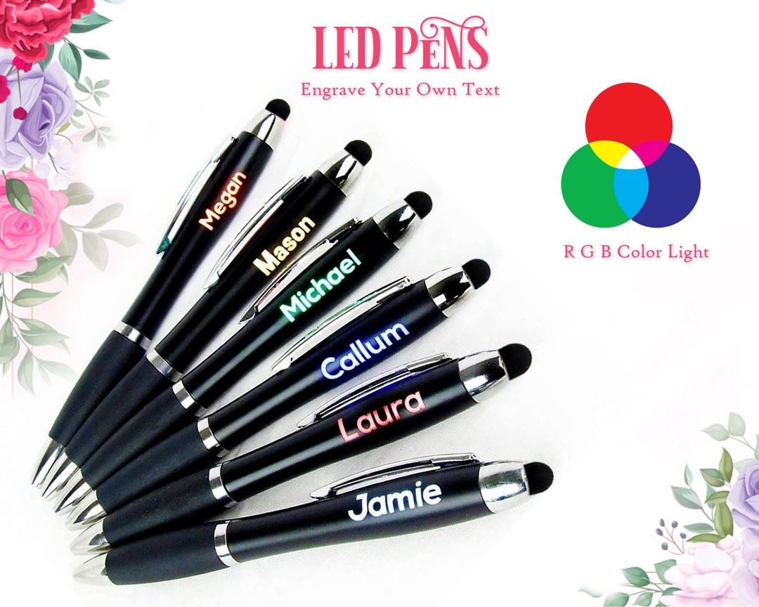 Personalized LED Pen Customized LED Pens With Stylus Custom Name Pens ...