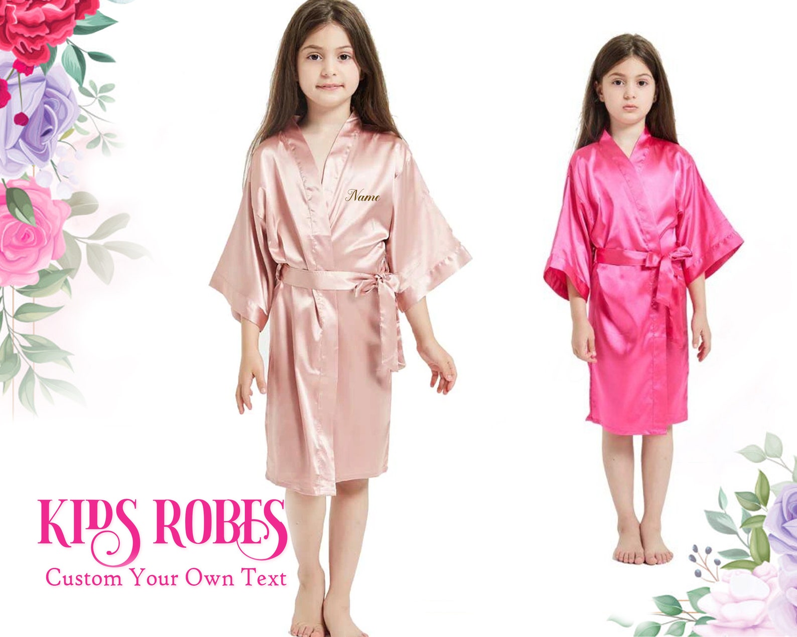 Custom Kids Robe Kimono Robes Bridal Robe Personalized Robe - Etsy
