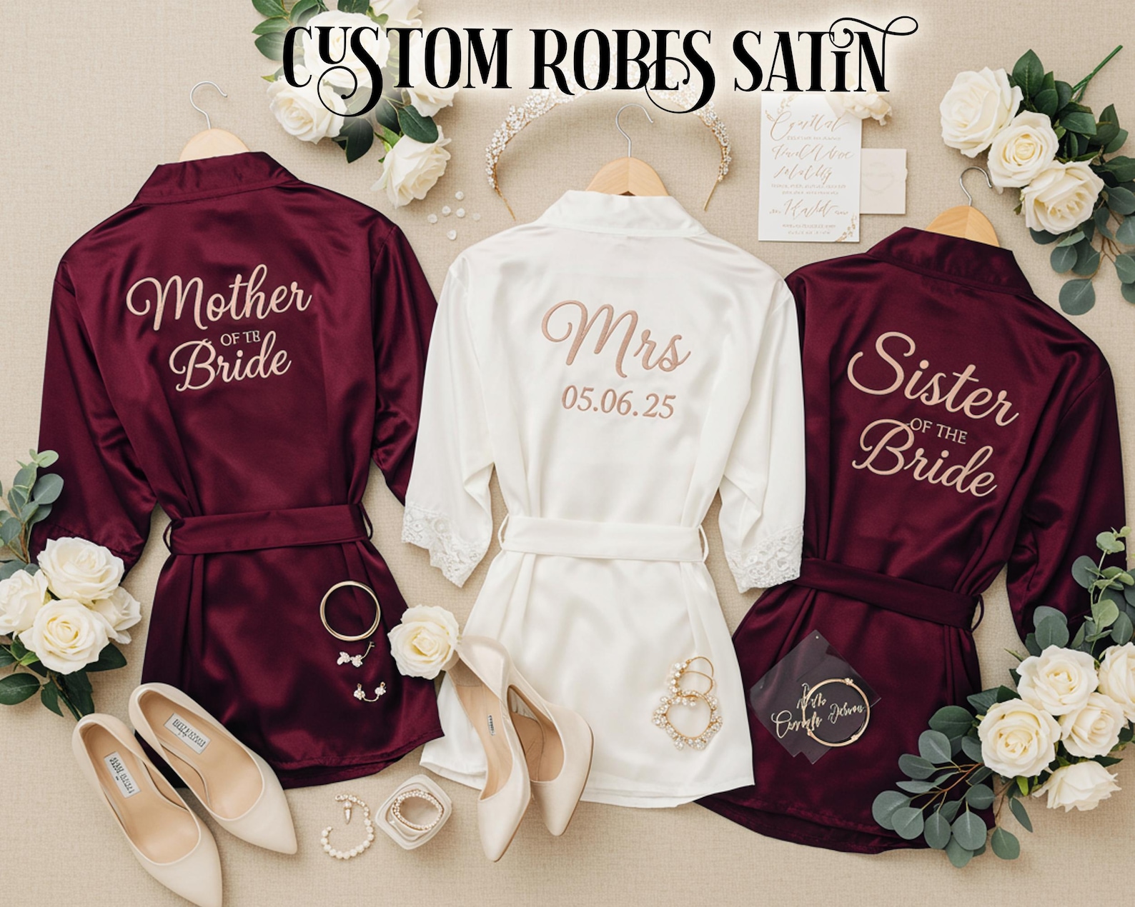 Bride and Bridesmaid Robes Maid of Honor Robes Hen Party Robes Bridal ...