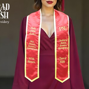 Custom Text Stole | Pageant Sash | Graduation Sash | Embroidery ...