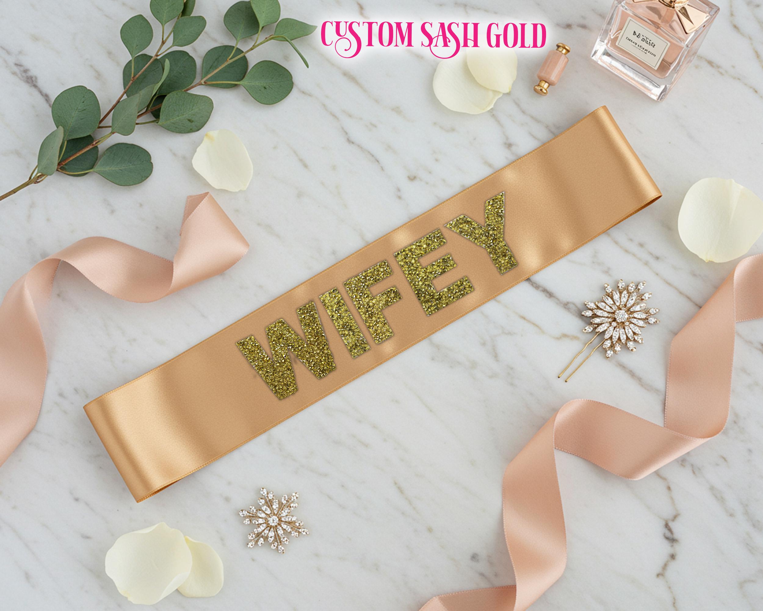 Customized With Gold Letter Sash Custom Birthday Sash Bachelorette ...