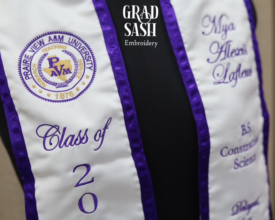 Custom Text Stole | Pageant Sash | Graduation Sash | Embroidery ...