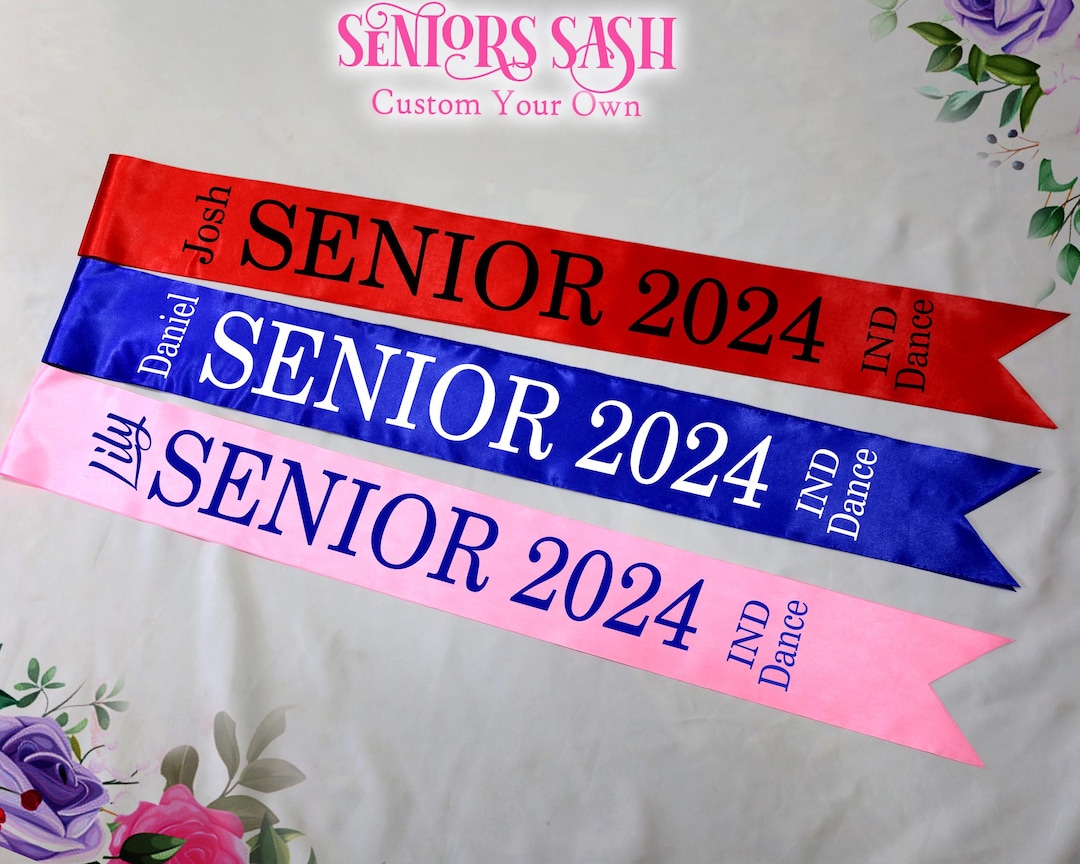 Senior Sashes - Graduation Sash - Class of Sash 2024 - Senior Night ...