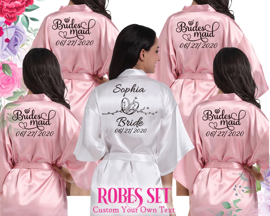 Custom Set of Robes Kimono Robes Bridal Robe Personalized Robe ...