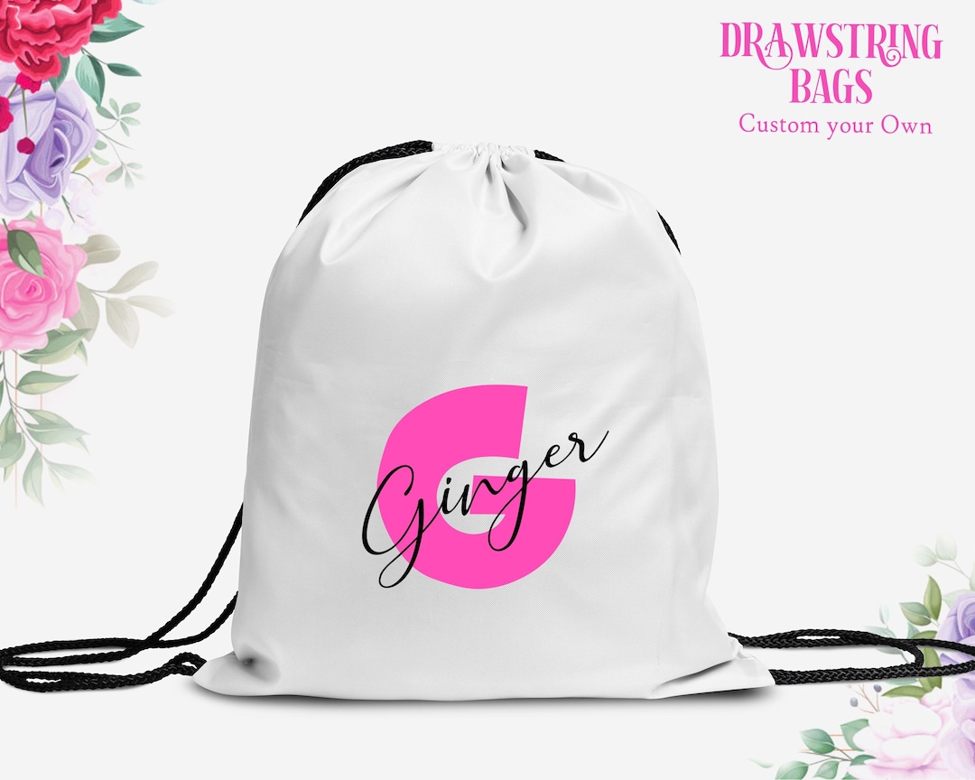 Personalized Name Drawstring Bag Customize Drawstring Custom Gym ...