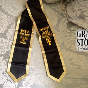 Embroidery Graduation Stole Sash | Personalized Graduation Stole ...