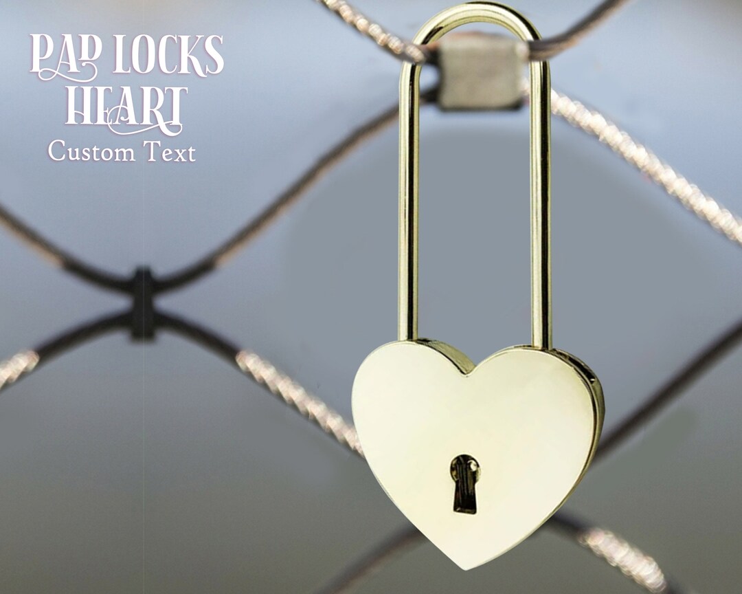 Personalized Large Pad Lock, Engagement Love Lock, Personalized Heart ...