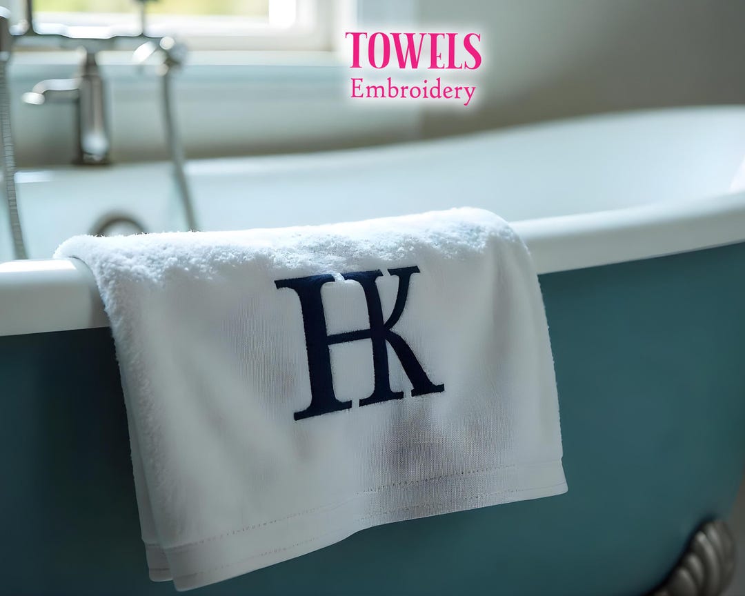 Custom Name Embroidery Towel Personalized Bath Towel Embroidered Towel ...