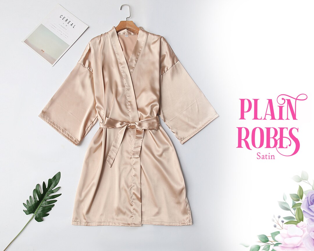 Blank Satin Robes Plain Satin Robes Bridal Robes Set Wedding Robes Set ...